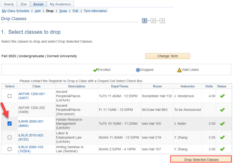 Dropping a Class | Registrar