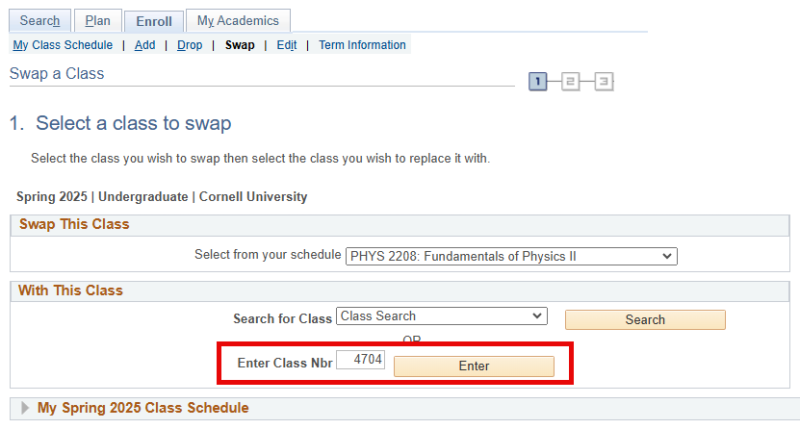 Swapping Sections within a Course | Registrar